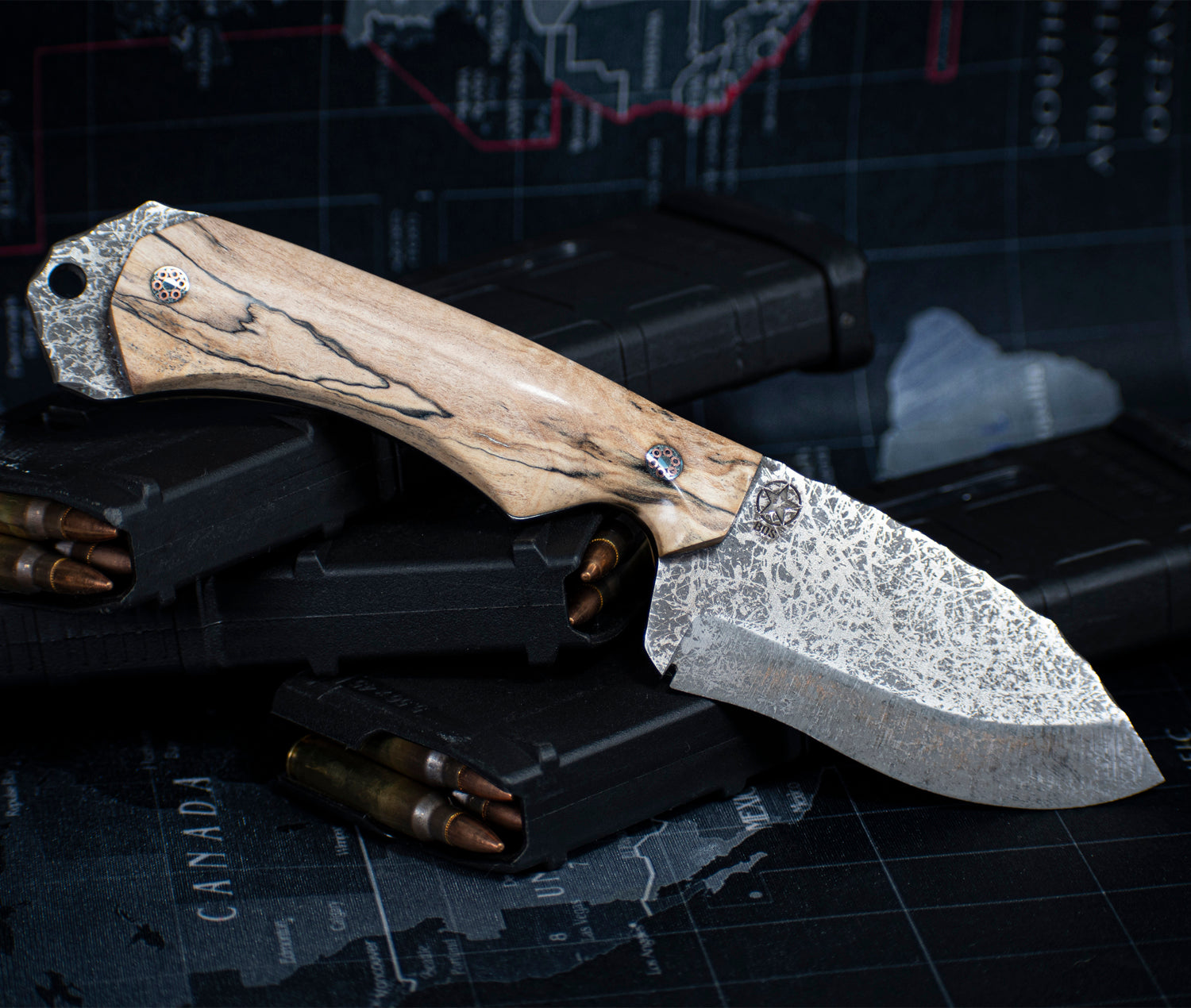 DROP! FAT BELLY SKINNER | spaltedwood – Bos Knives