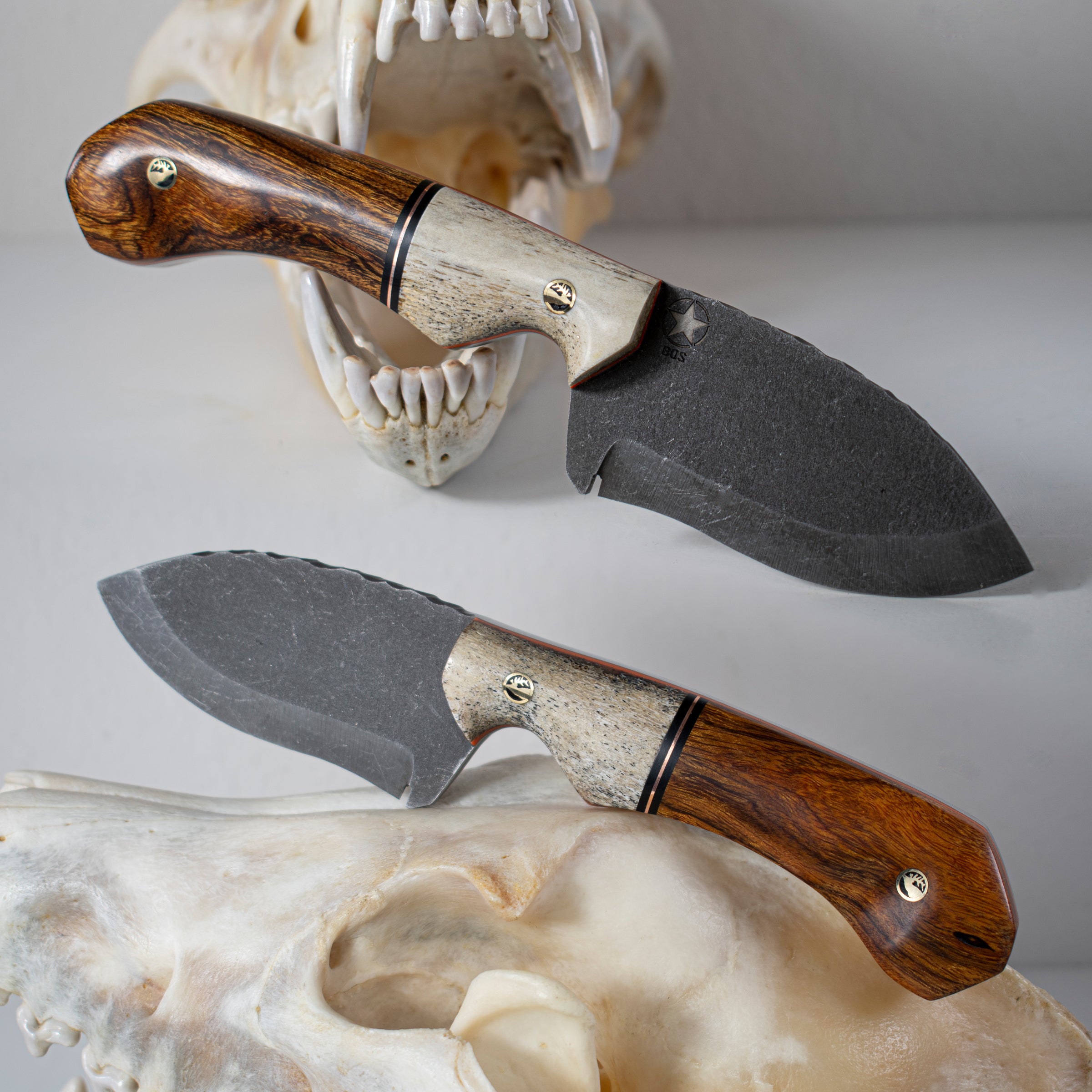 DROP! FAT BELLY SKINNER | ELK/DESERT IRONWOOD – Bos Knives